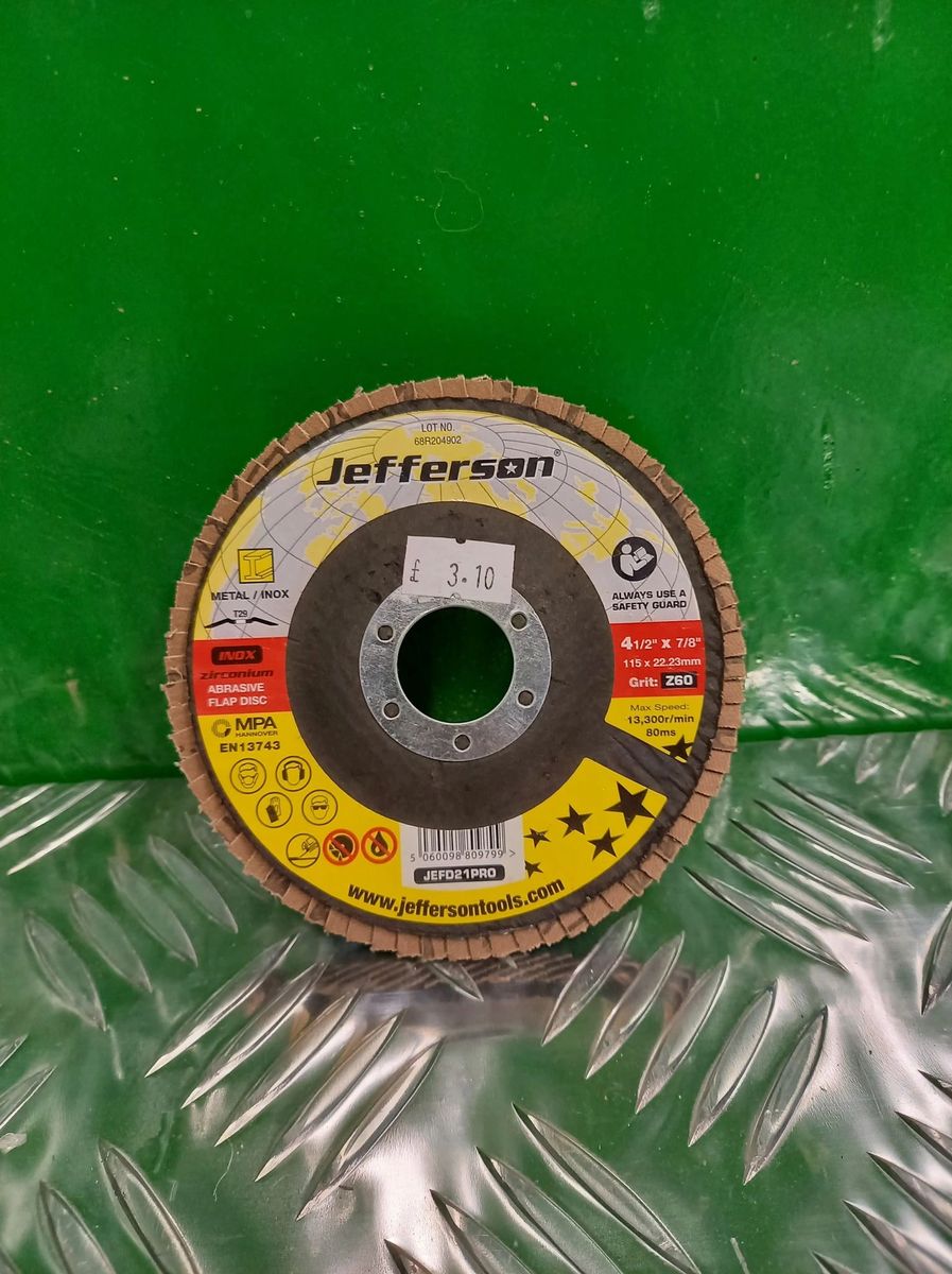 4.5" Abrasive Flap Disc P60 Zircon 22mm Bore