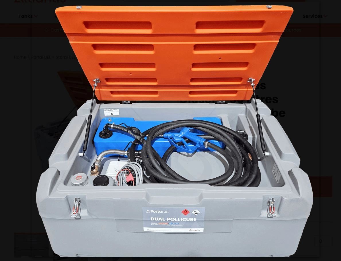 Atlantis Dual 400L Diesel & 50L Adblue Pollicube Tank Mobile