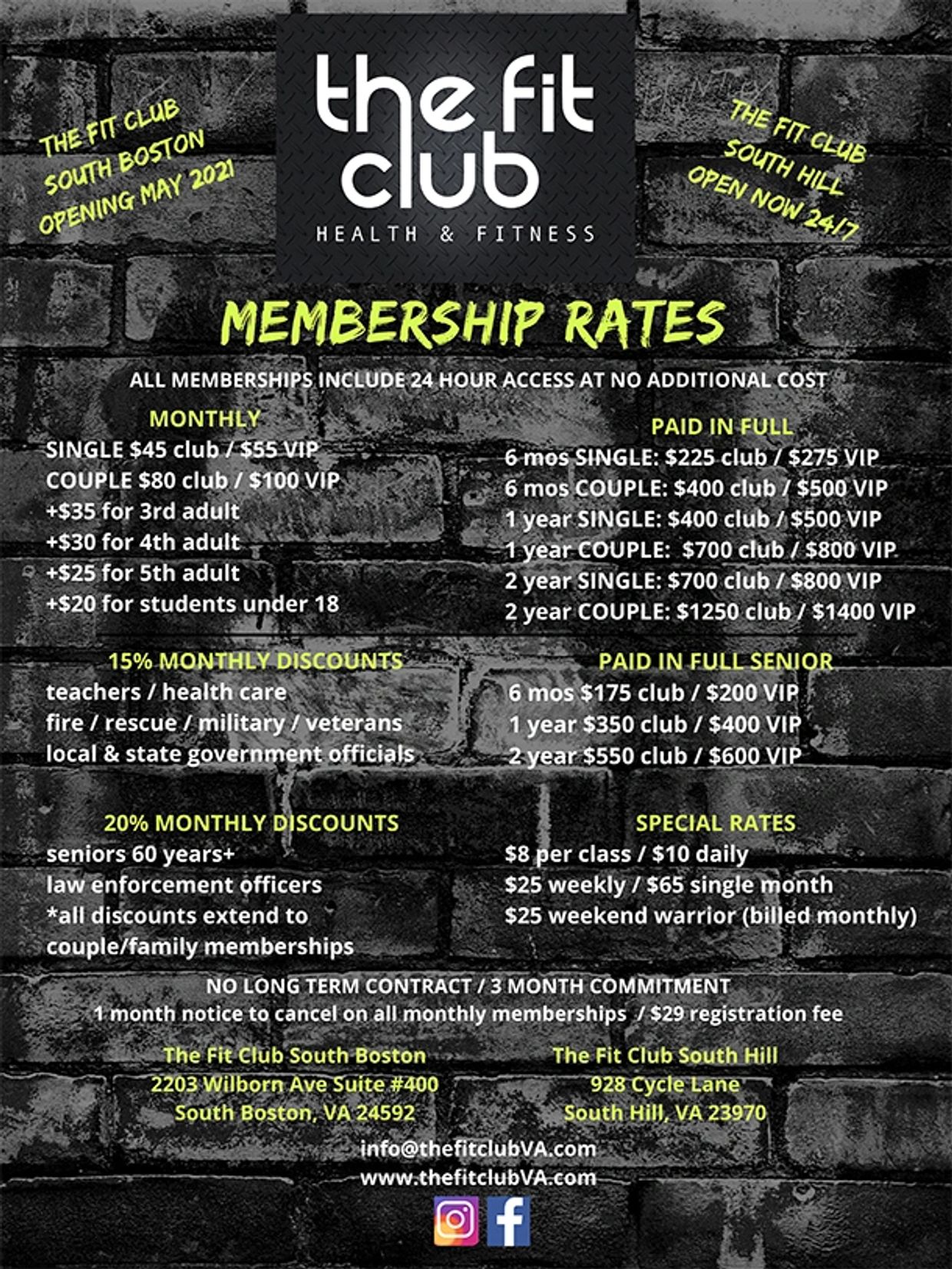 MEMBERSHIP RATES