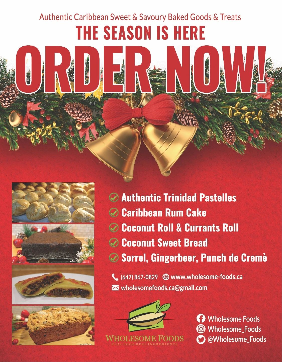 Wholesome Foods - Caribbean Rum Cake, Trinidad Pastelles