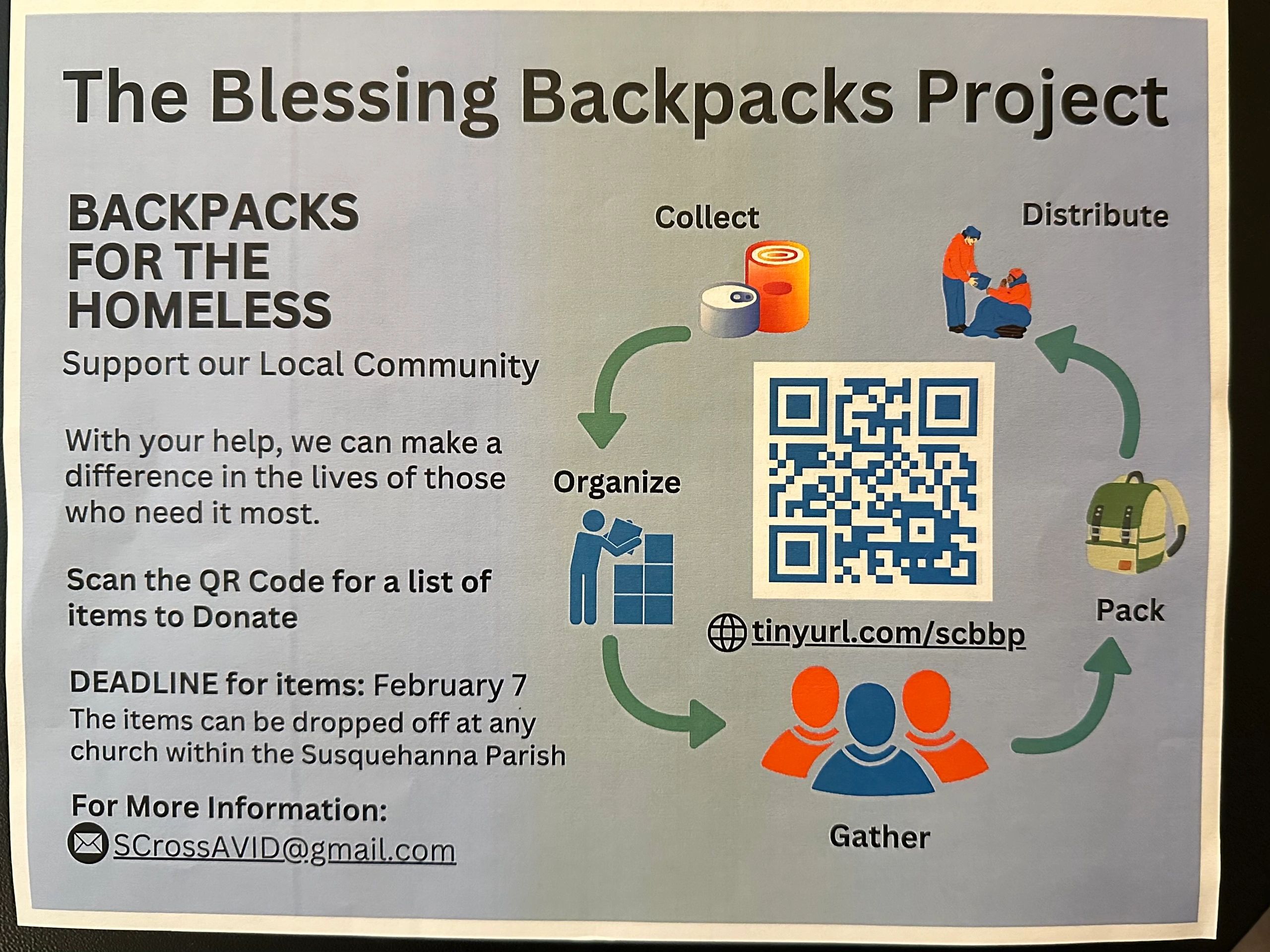 Service Project to help people who are displaced!