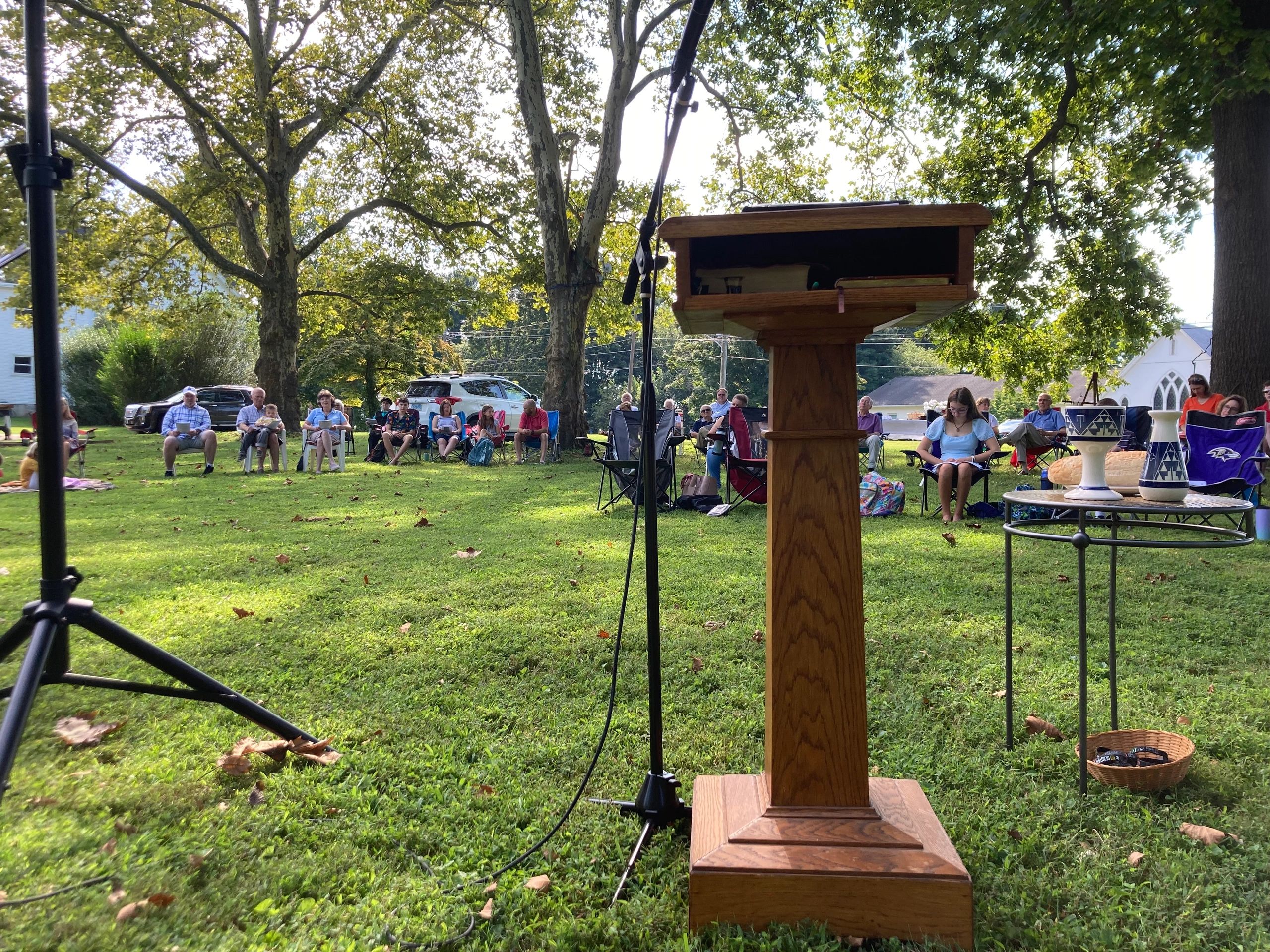 Outdoor Worship in The Grove to celebrate the end of summer!