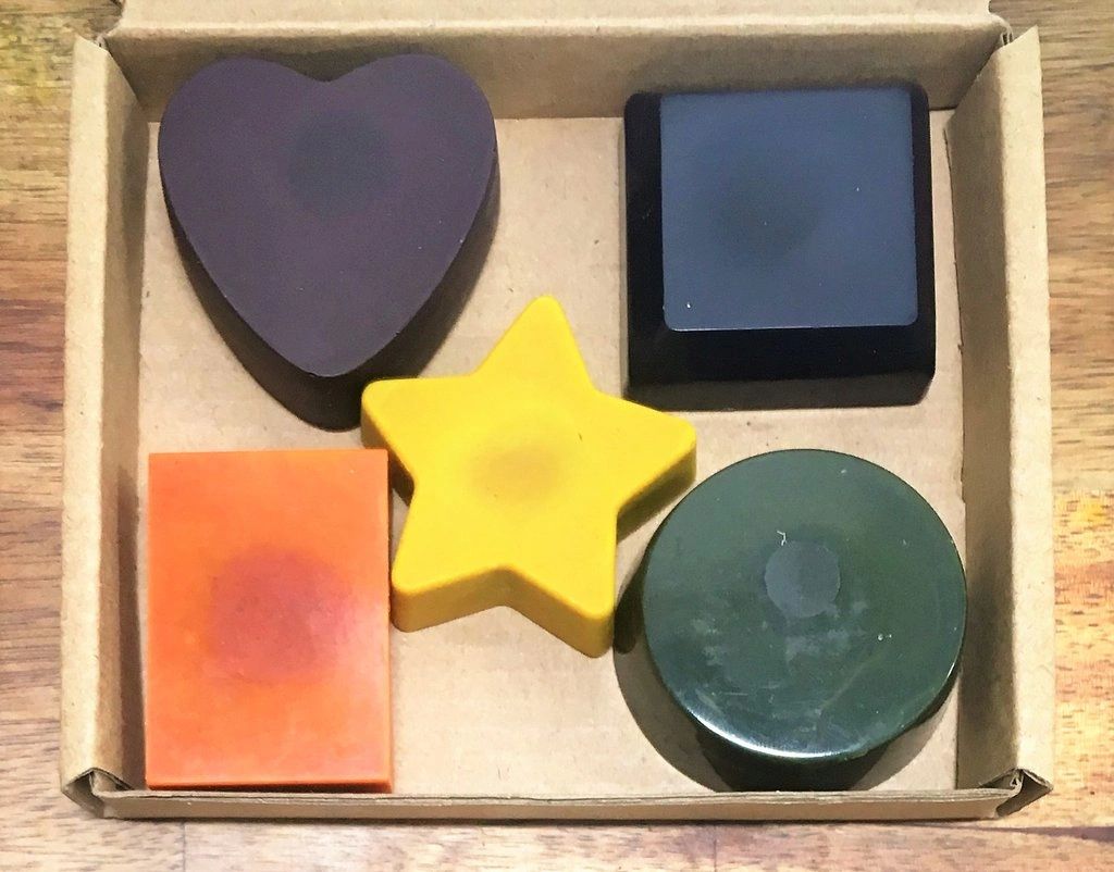 Eco Crayons 2D Shapes - 100% Natural, Plant Based Crayons- Set of 5