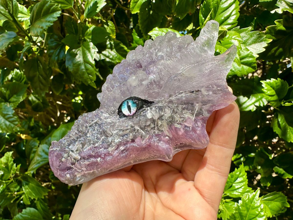 Amethyst Orgonite Dragons - with Selenite, Neodymium Magnet - Orgone ...