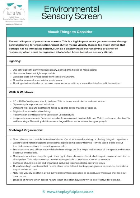 Sensory Screening Tool