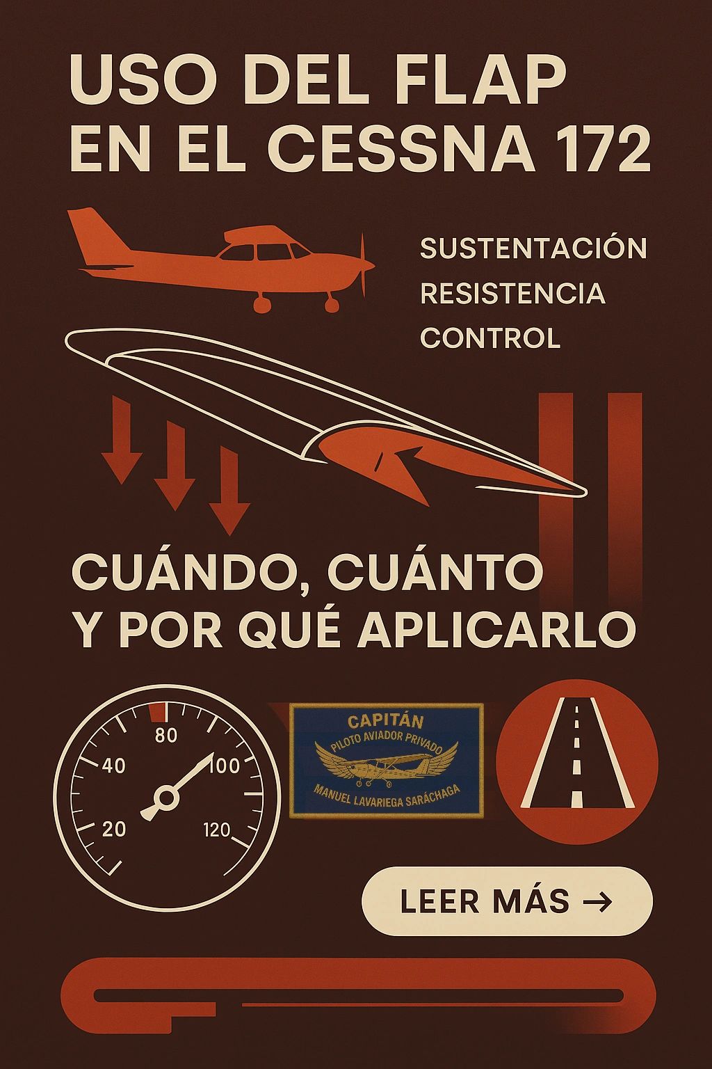 Uso del flap en el Cessna 172: cuándo, cuánto y por qué aplicarlo