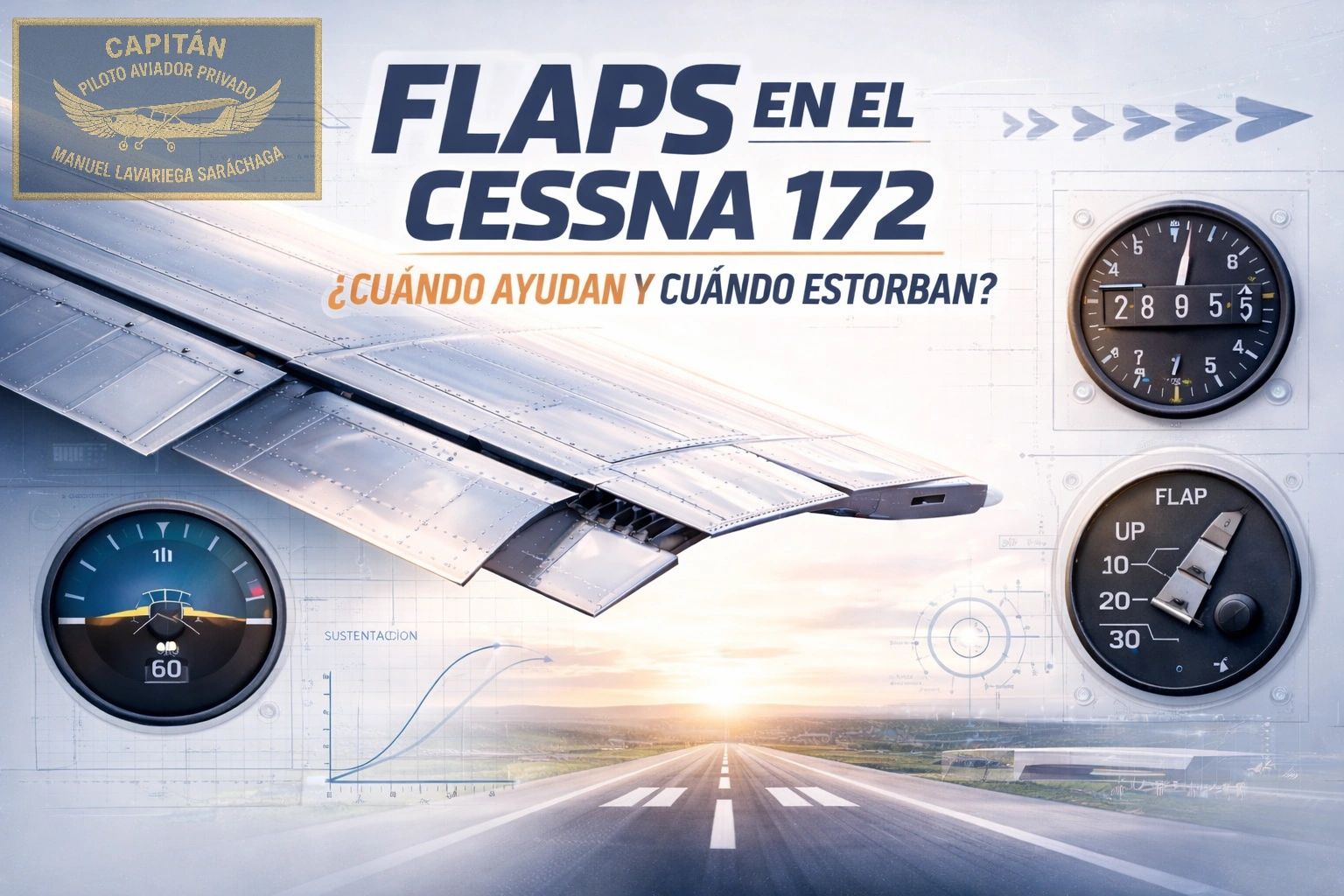 Flaps en el Cessna 172: cuándo ayudan y cuándo solo estorban
