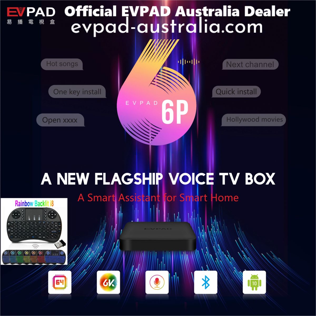 Evpad Australia Latest July 2021 Evpad 6P Gen 6 Smart Media EVAI Voice ...