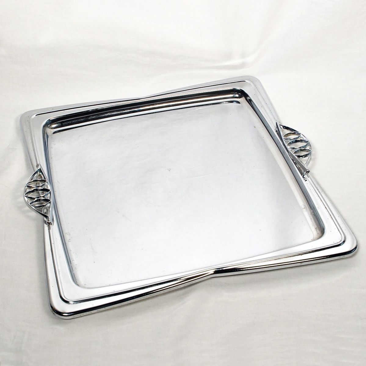 1960s Milbern Creations Square Chrome Serving Tray