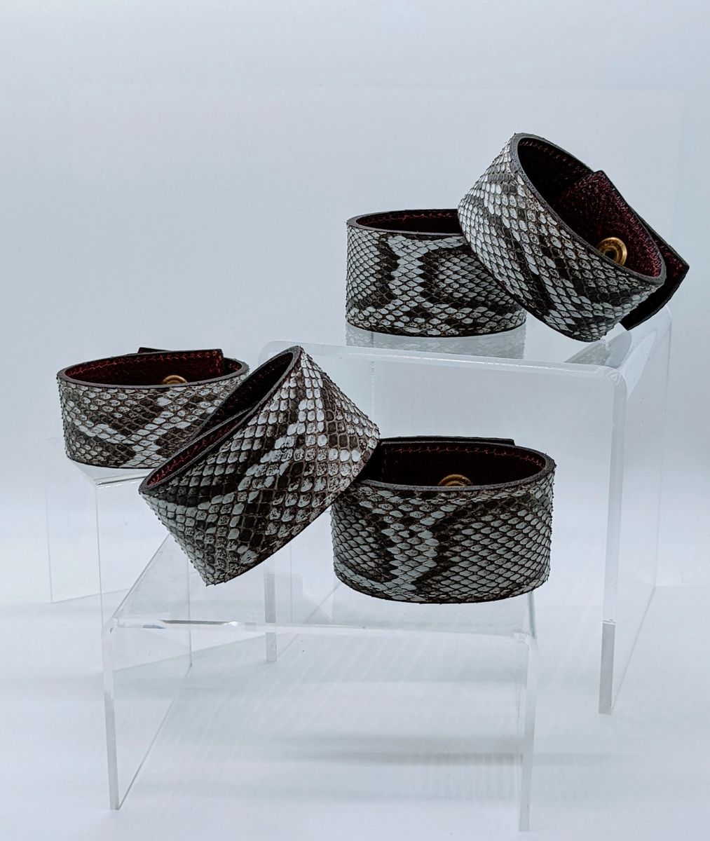 1-1/4" Florida Burmese Python Cuff Bracelet