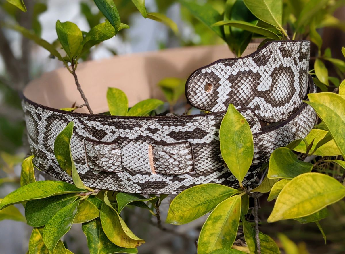 Python Leather Guitar Strap