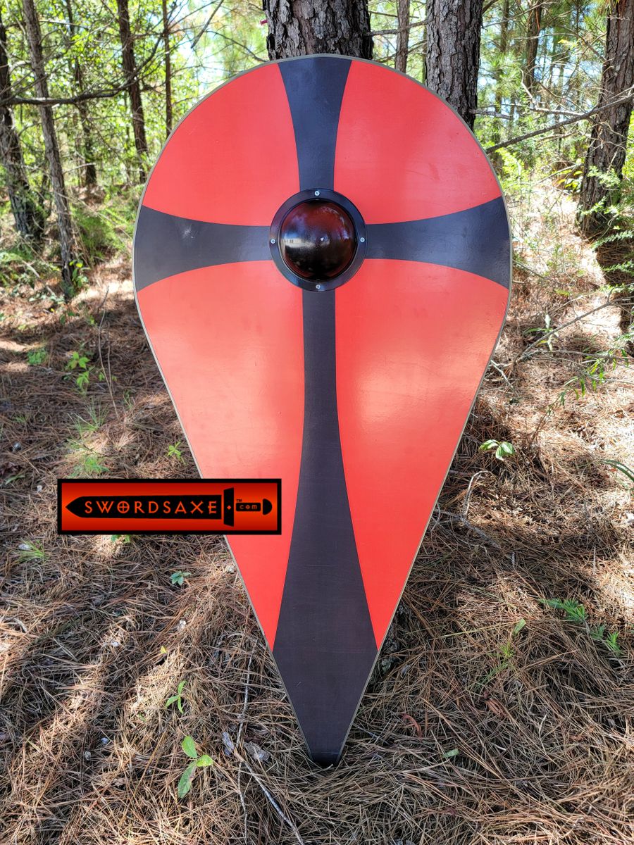 Crusader Teutonic Templar Knight Medieval Huge Black Cross Red Wooden ...