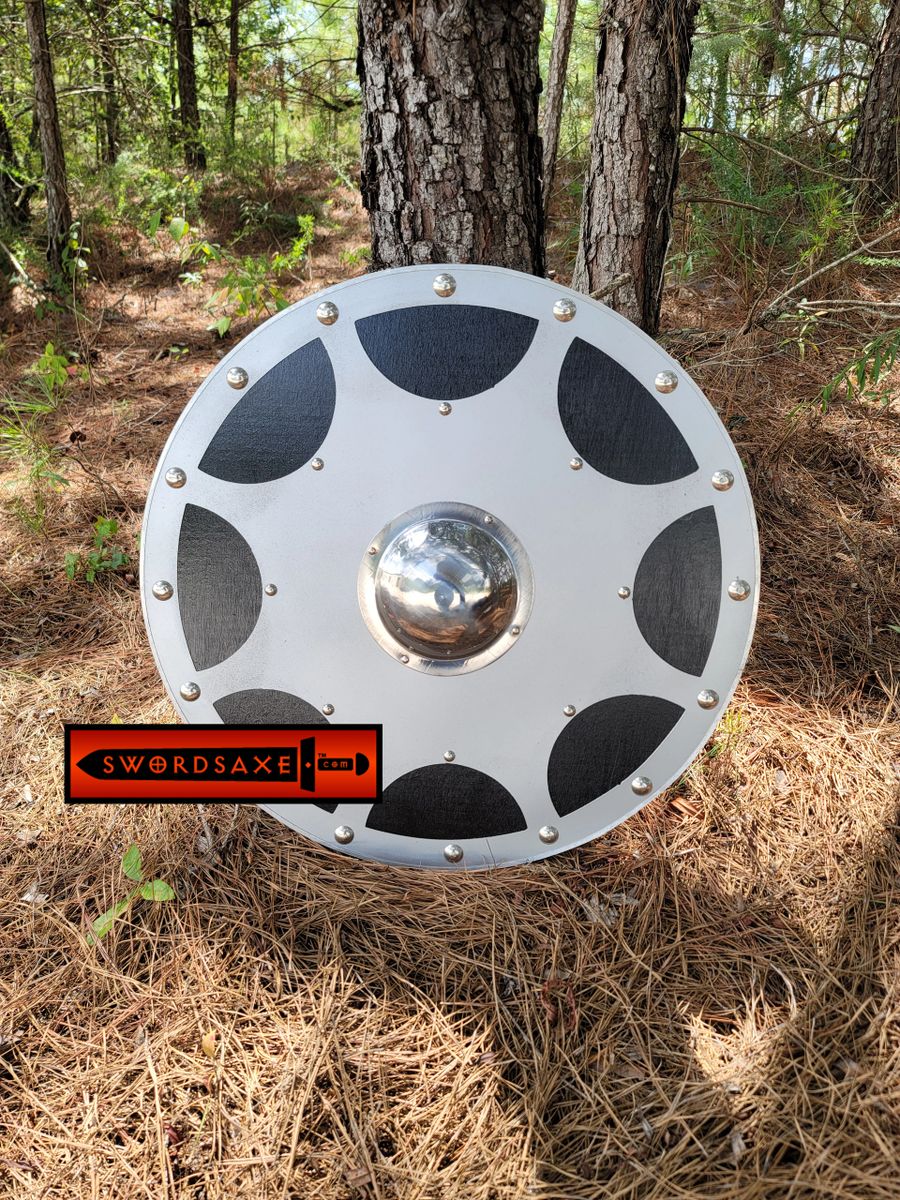 Lunar Burst Forged Steel Buckler Medieval Round Holy Wooden Shield ...