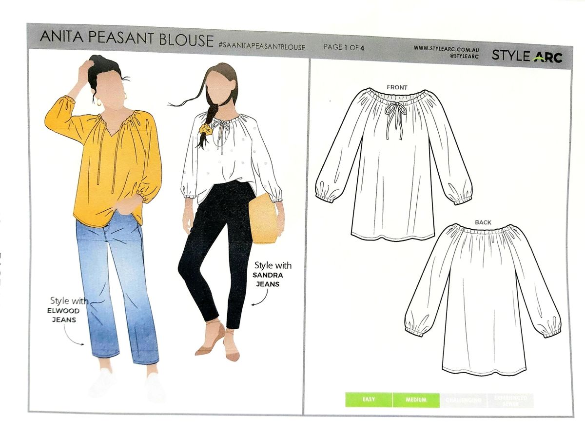 Anita Peasant Blouse from Style Arc Patterns