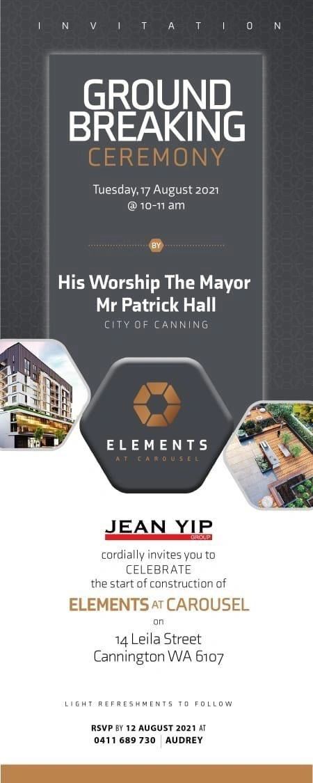 Ground Breaking Ceremony for Elements at Carousel (Perth Apts)