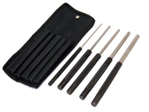 New Steel Long Drive Punch Set Storage Pouch 5 Piece Drift Pin Hand Tools