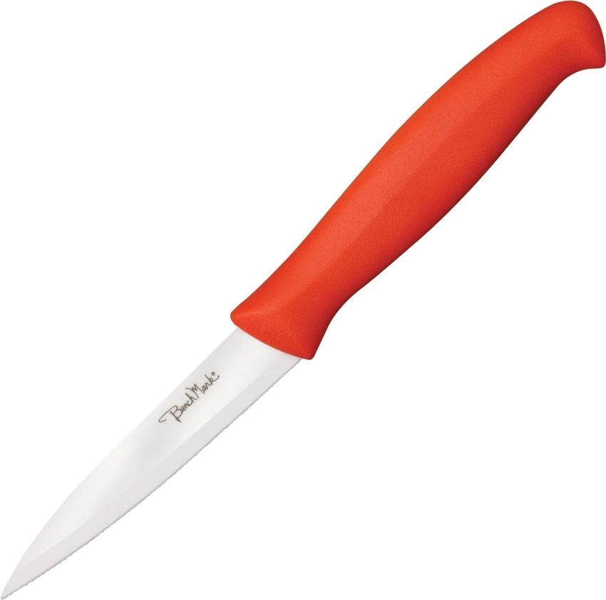 BenchMark Tomato Knife 3.5" Micro-Serrated Ceramic Blade -Red Polymer ...