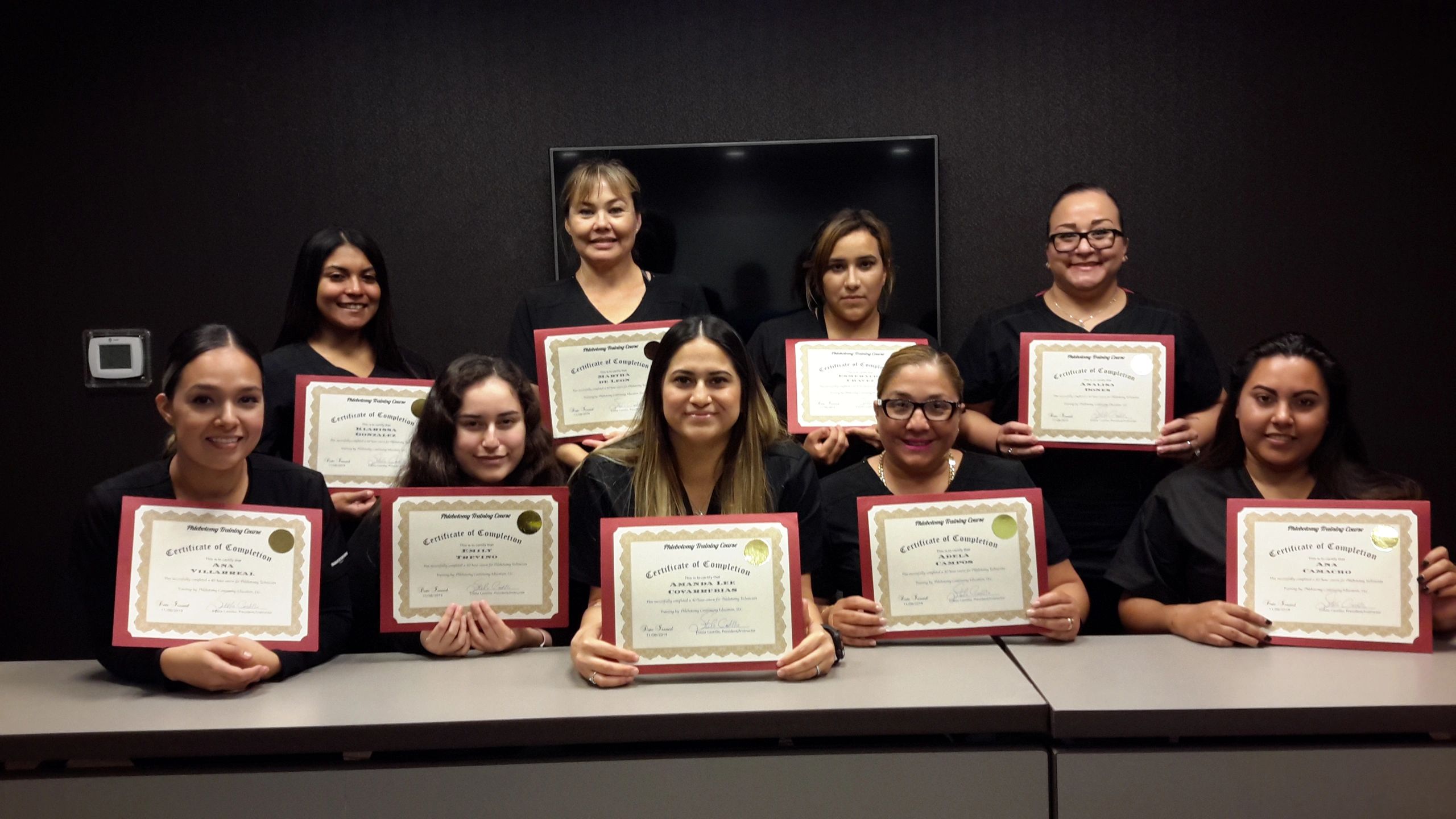 Congratulations! Phlebotomy Students Fall 2019