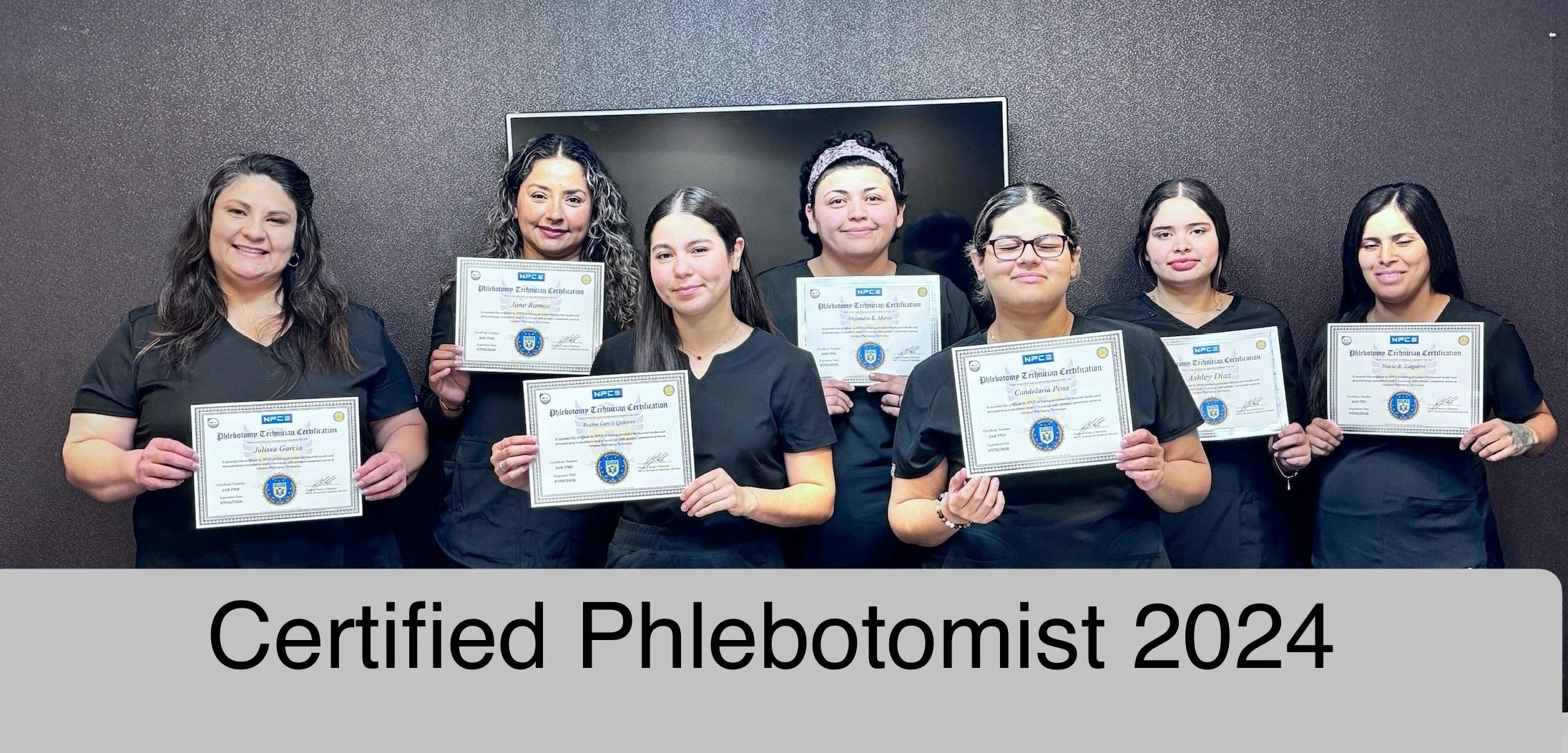 Congratulations Certified Phlebotomist summer 2024