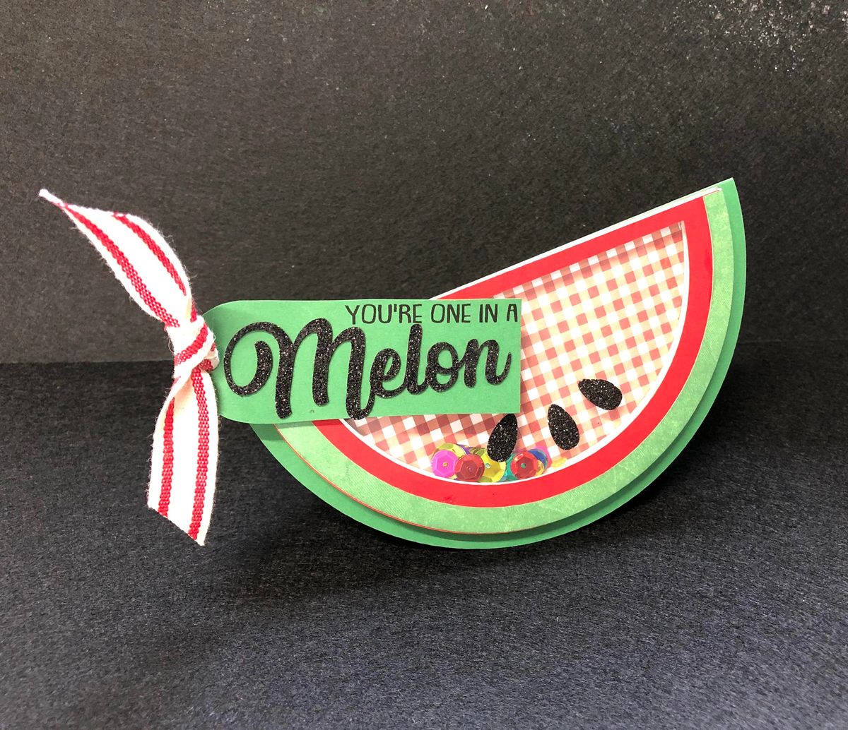 You're One In A Melon! Watermelon shaker card