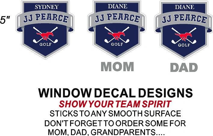 PEARCE HS GOLF Window Decal Designs