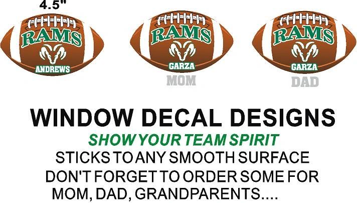 BERKNER HS FOOTBALL Window Decal Designs