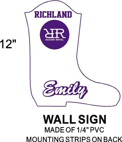 RICHLAND HS RAIDER REVEL Wall Sign
