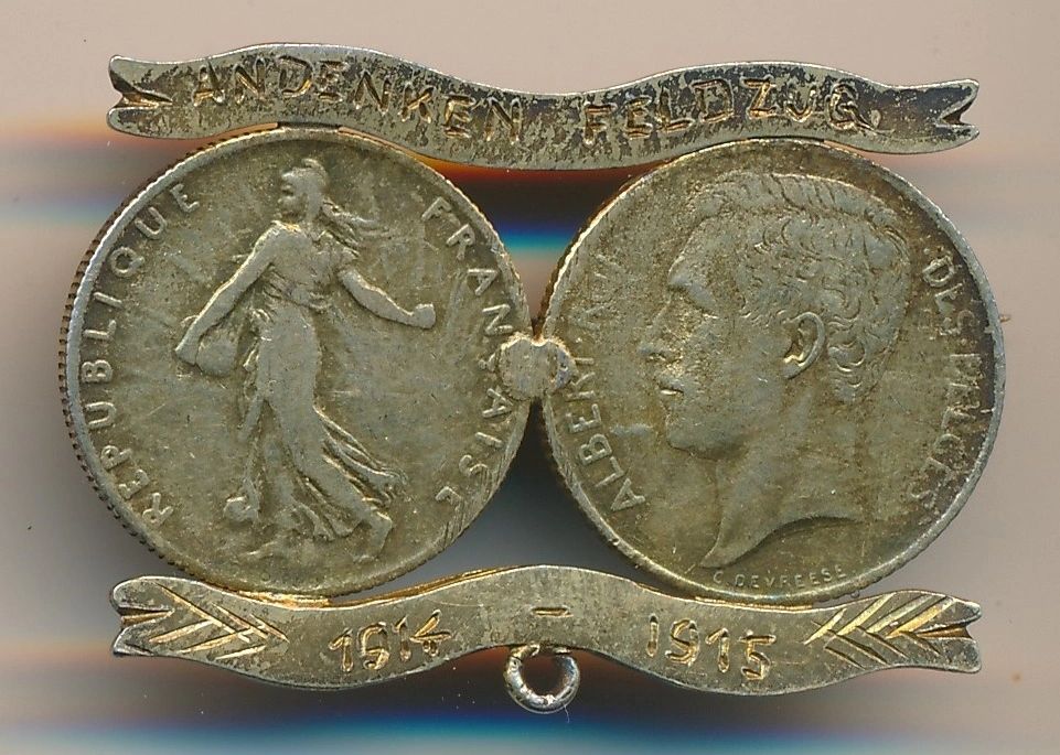 Interesting WW1 German Captured French Coin Brooch