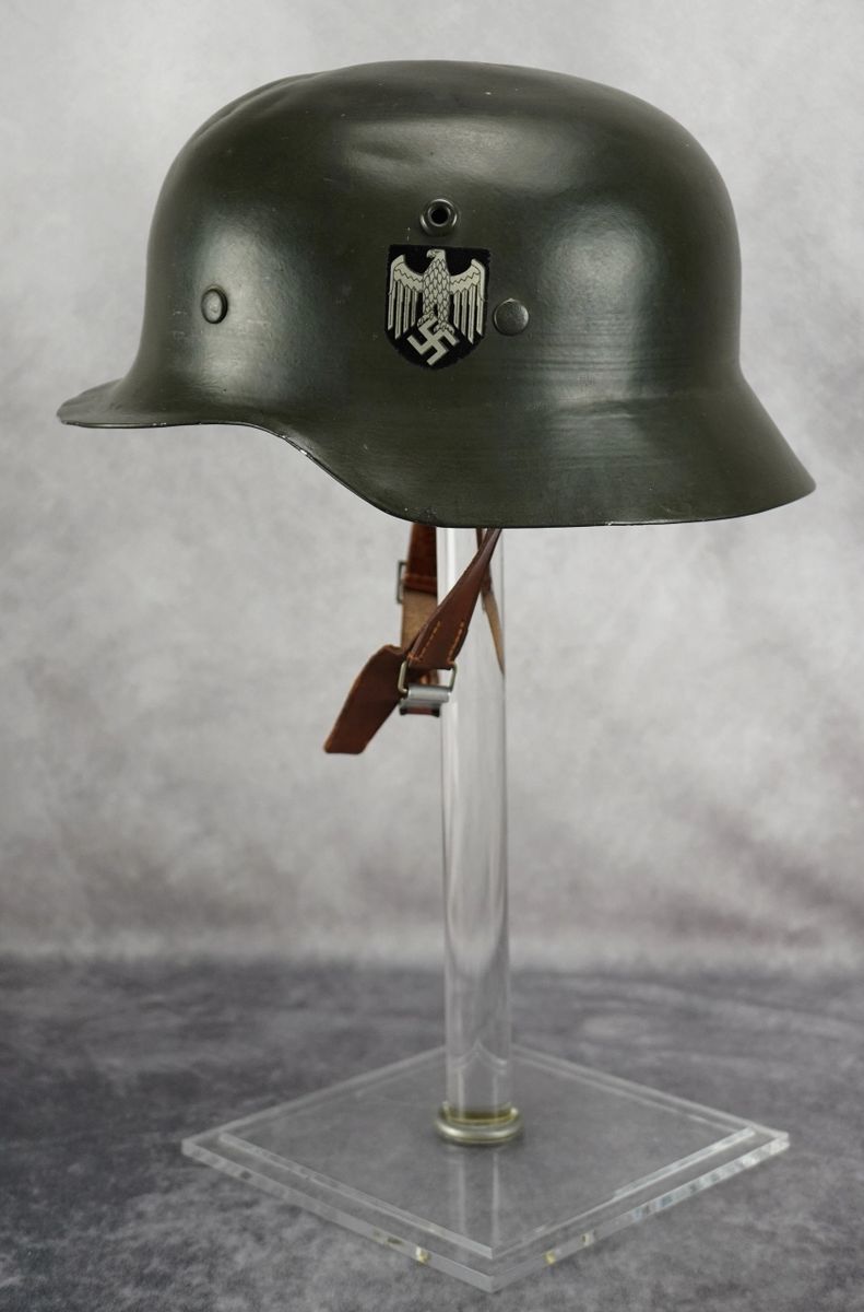 RARE aluminum Heer Double Decal parade helmet