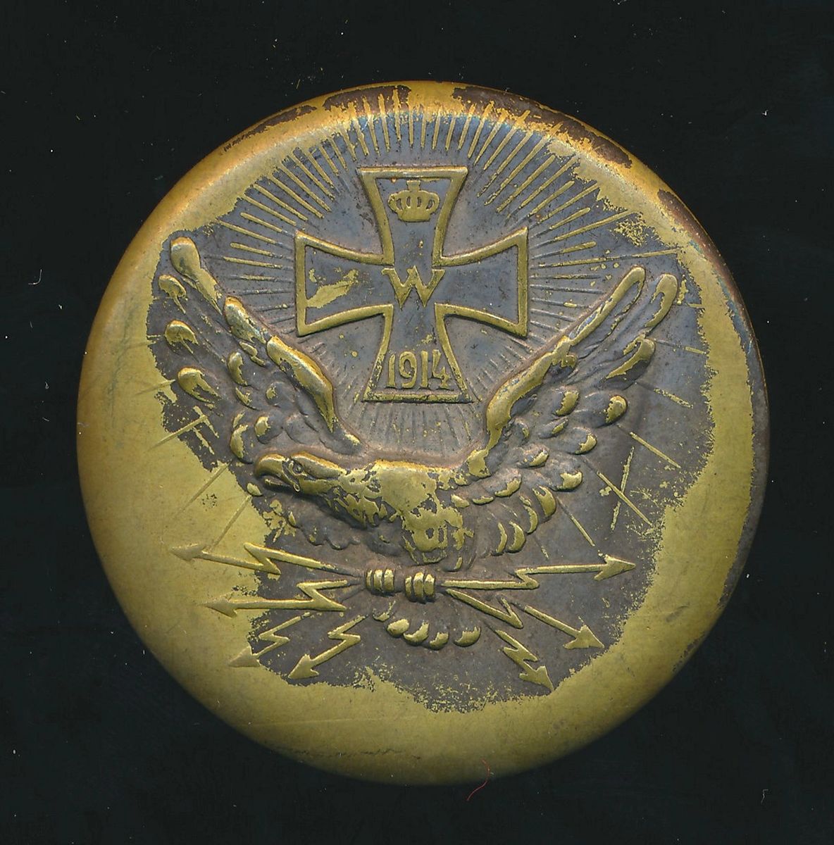 Imperial Iron Cross Themed Brass Plate