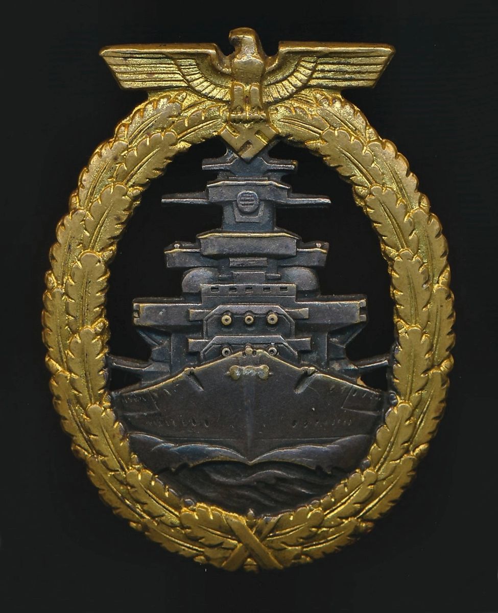ON HOLD - early Buntmetal Kriegsmarine High Seas Fleet Badge by Schwerin