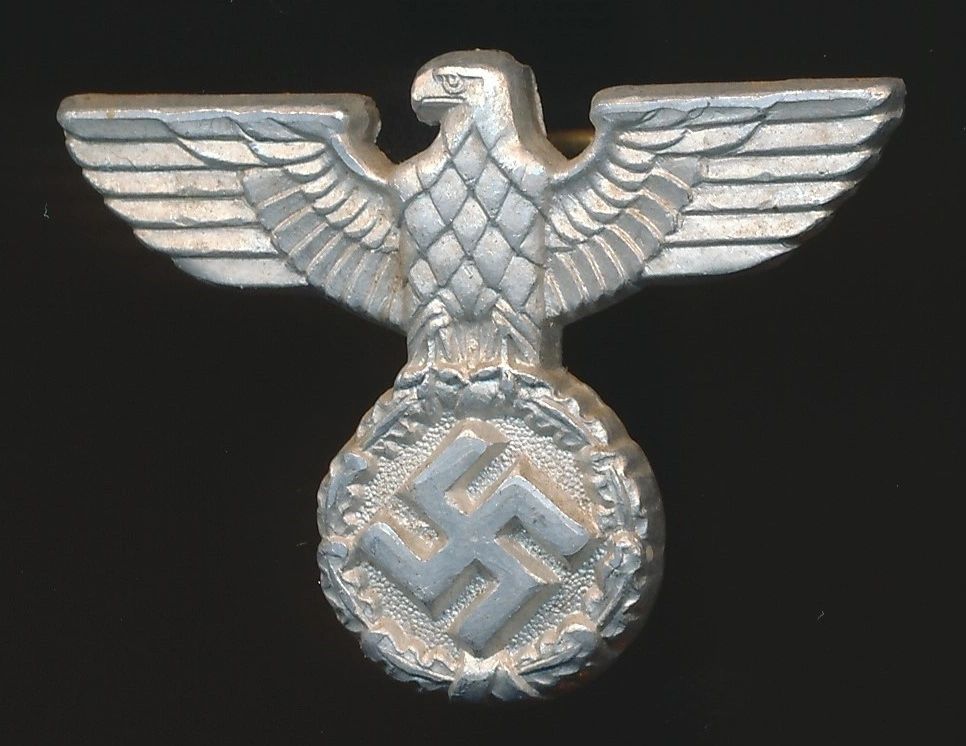 Aluminum political cap eagle insignia