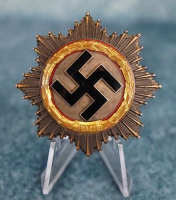 RARE "short pin, six-rivet" German Cross in Gold by Deschler