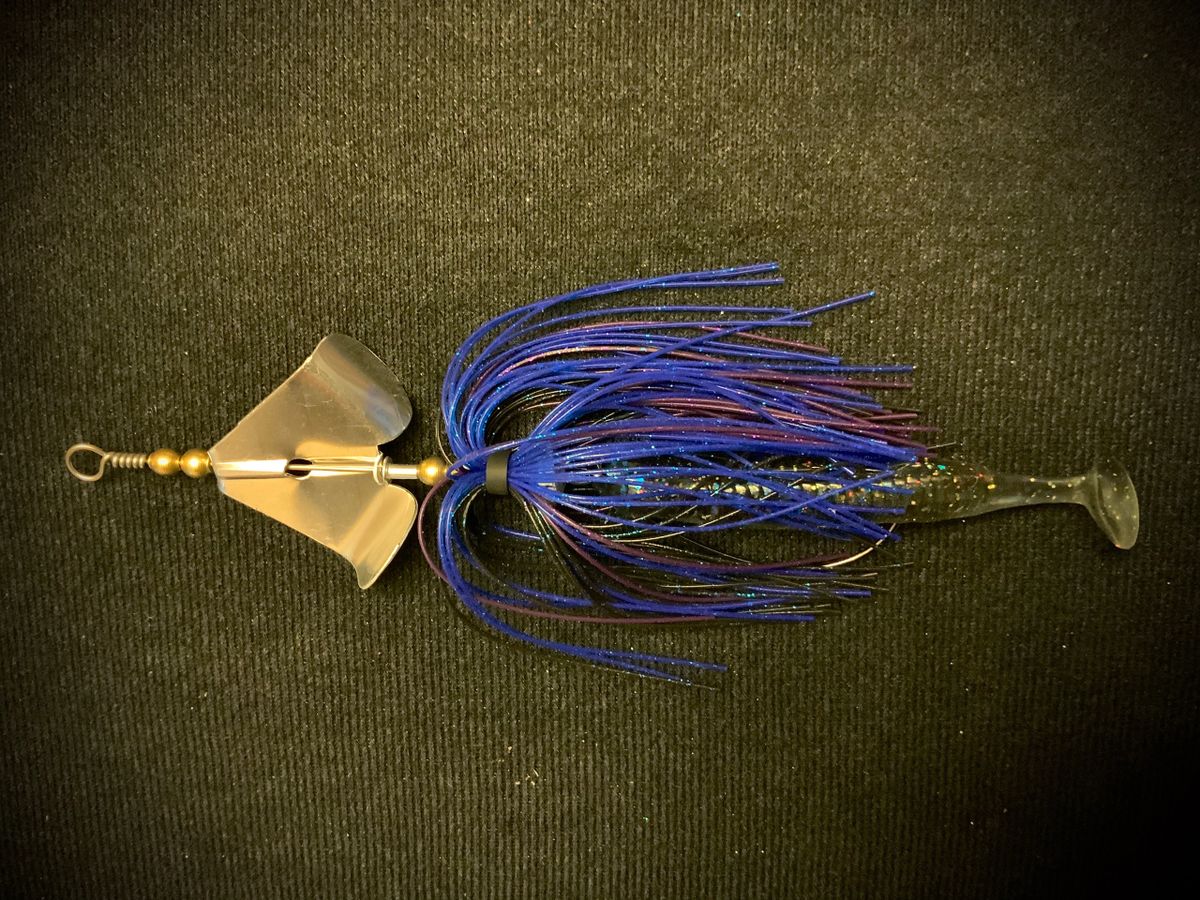 JFJJR-11. JAMIT JR. Weedless Inline Buzz Bait BLACK-BLUE-PURPLE