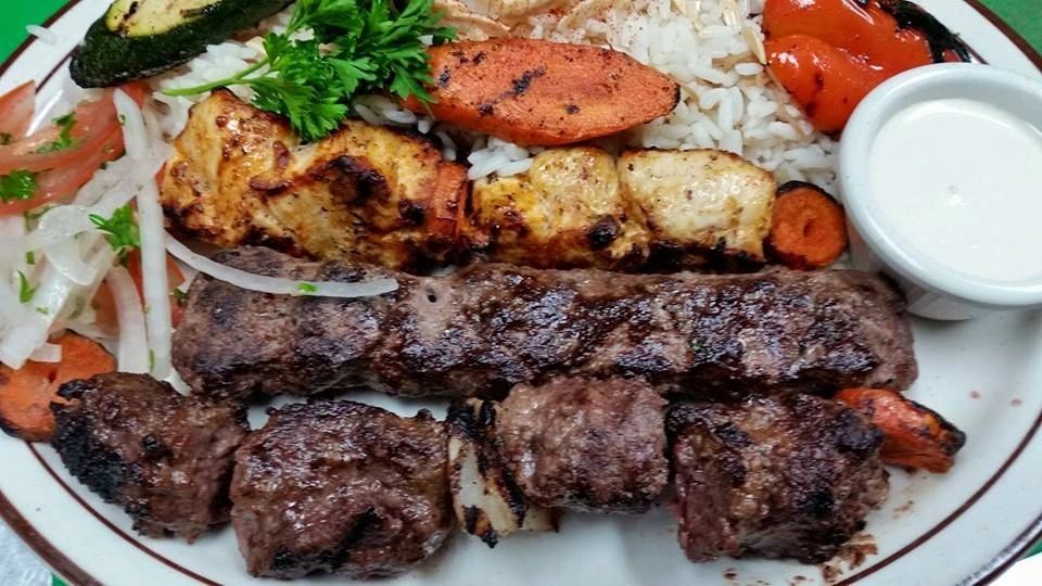 Kabob Combo Plate (Half; Comes with rice and one Side).