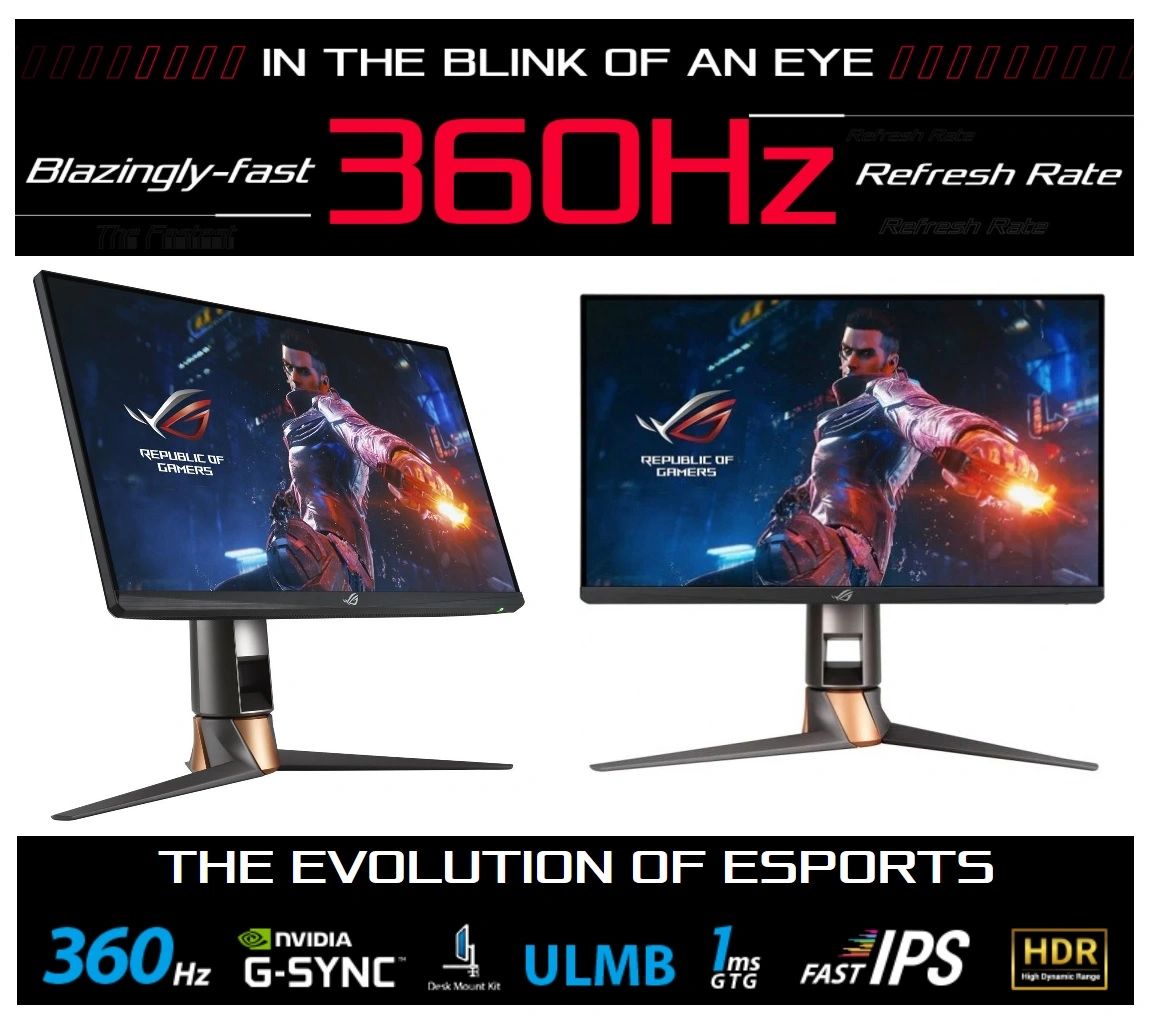 MONITOR ASUS ROG SWIFT PG259QNR 24.5" 360hz G-SYNC 1MS IPS HDR10