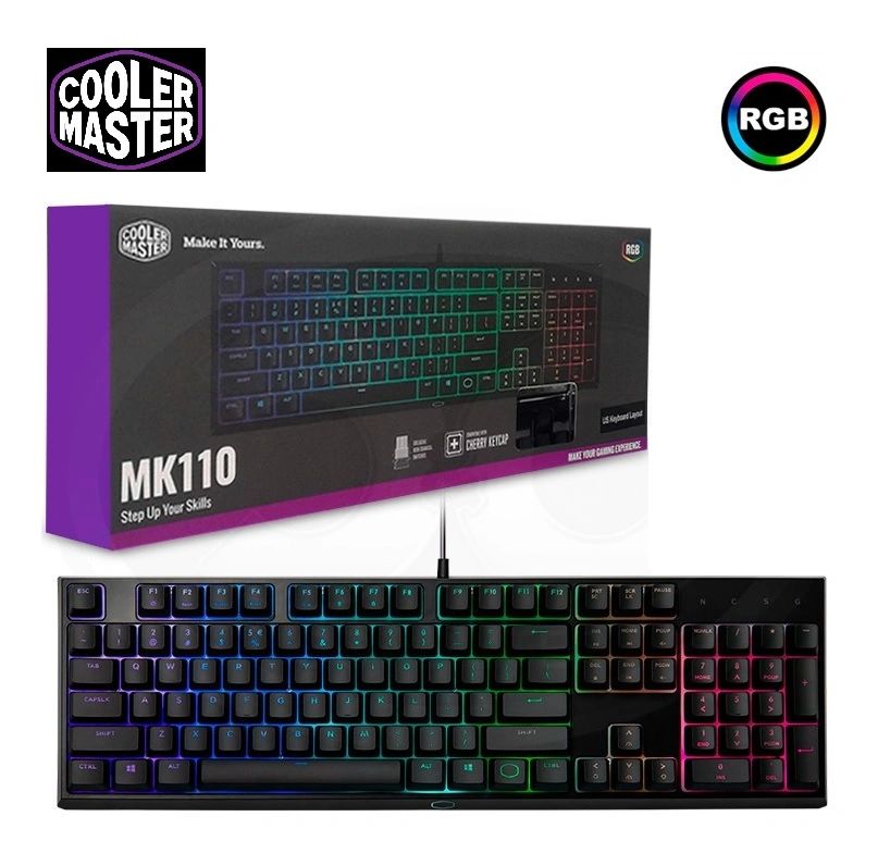 TECLADO GAMER COOLER MASTER MK110 RGB USB MEM-MECÁNICO ACERO