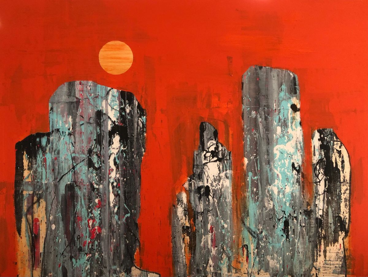"Figures in Orange 2" by Josh Brooks