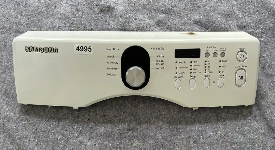 SAMSUNG DRYER CONTROL PANEL W/O BOARD PART# DC64-01629A