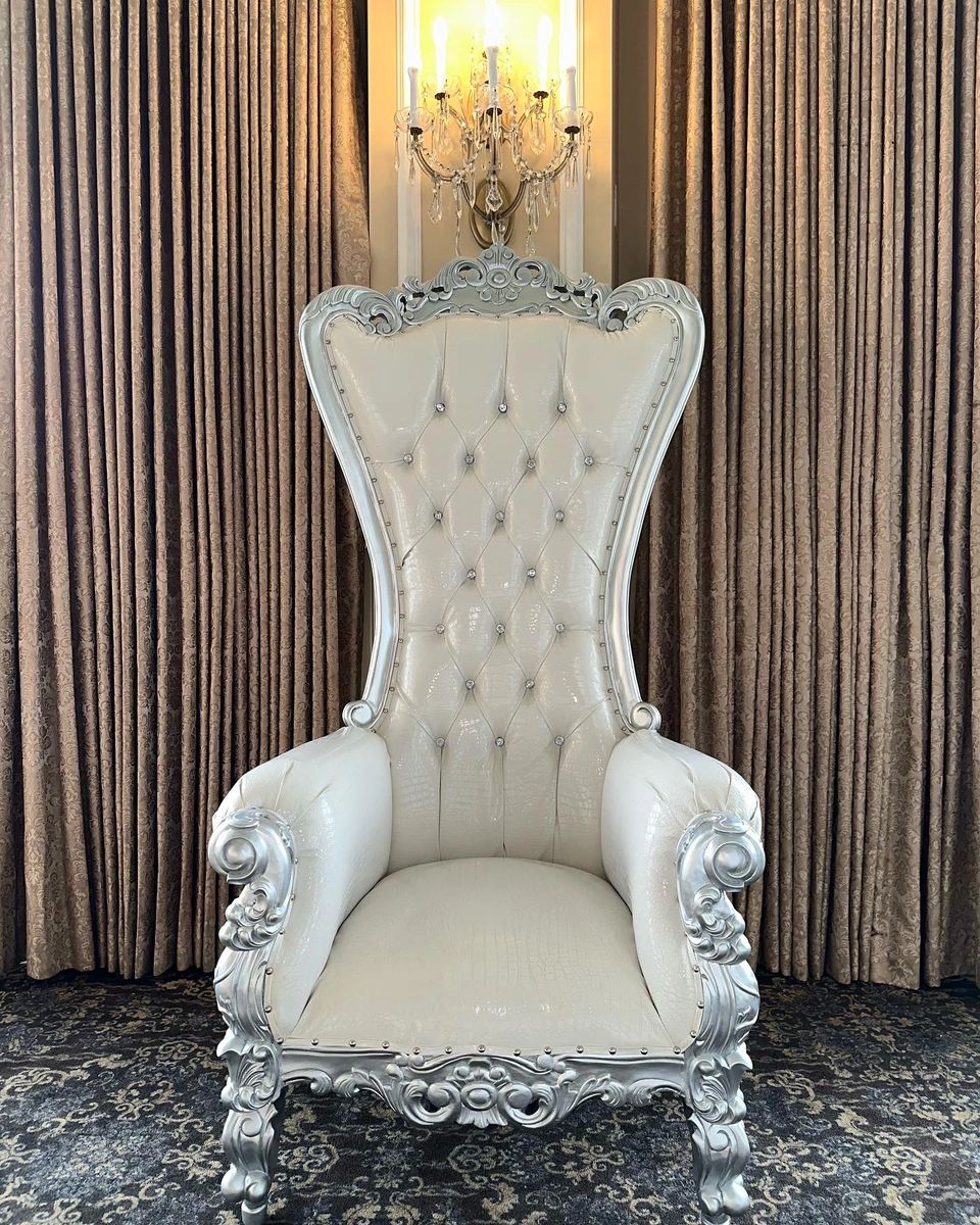 Silver Royal Throne Chair
