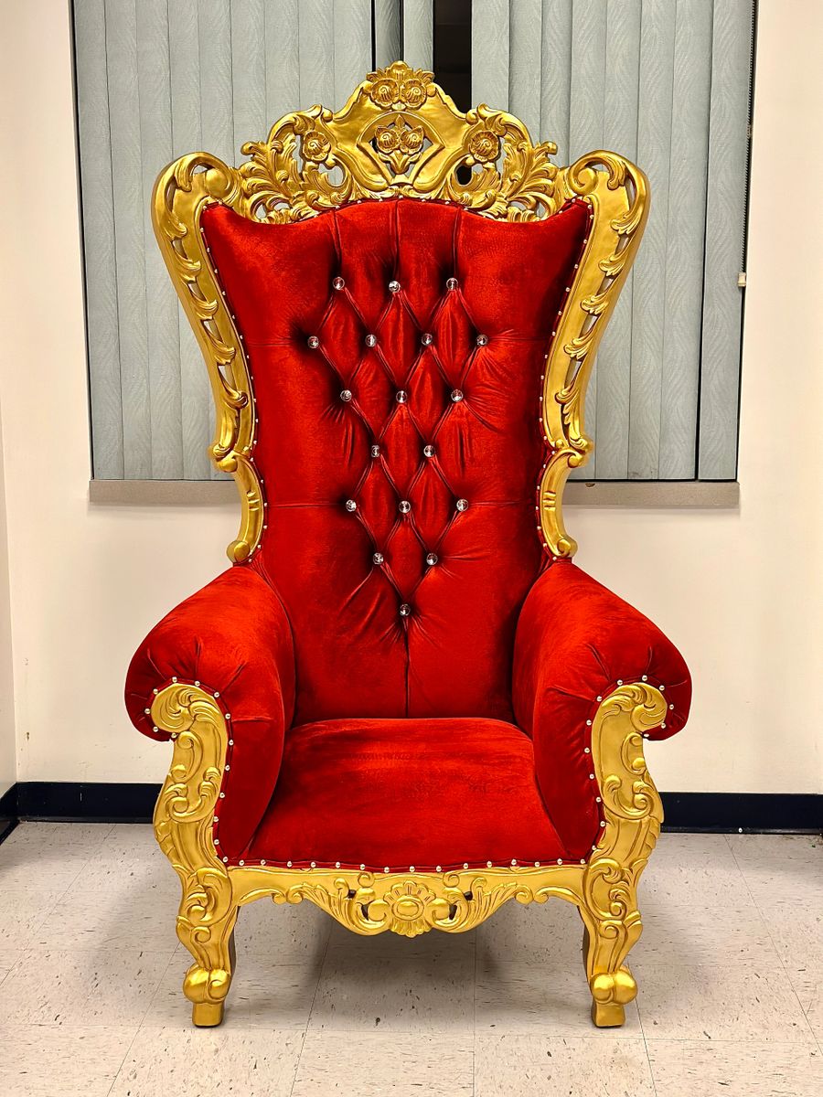 Red Velvet Royal Throne Chair