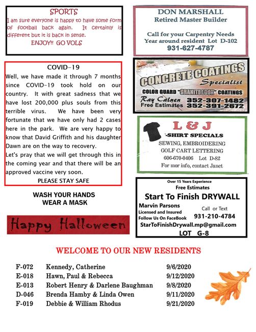 Newsletter | Holiday Out RV Park