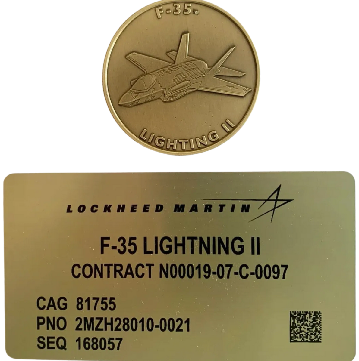 Lockheed Martin F-35 Lightning II Joint Strike Fighter Data Plate ...