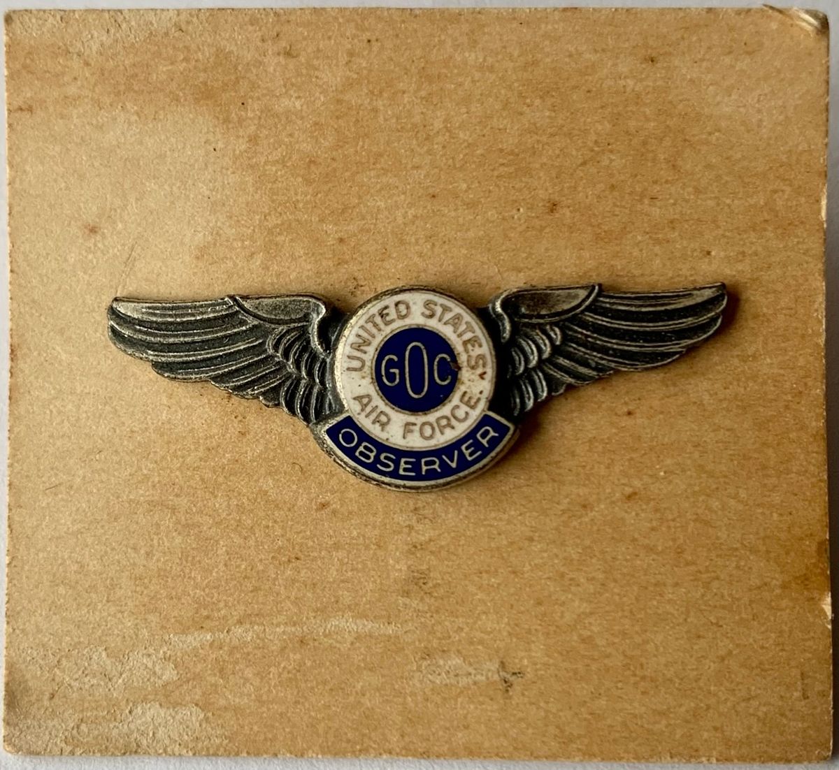 Vintage WWII Ground Observer Corps Aircraft Observer Wings WIN-0122