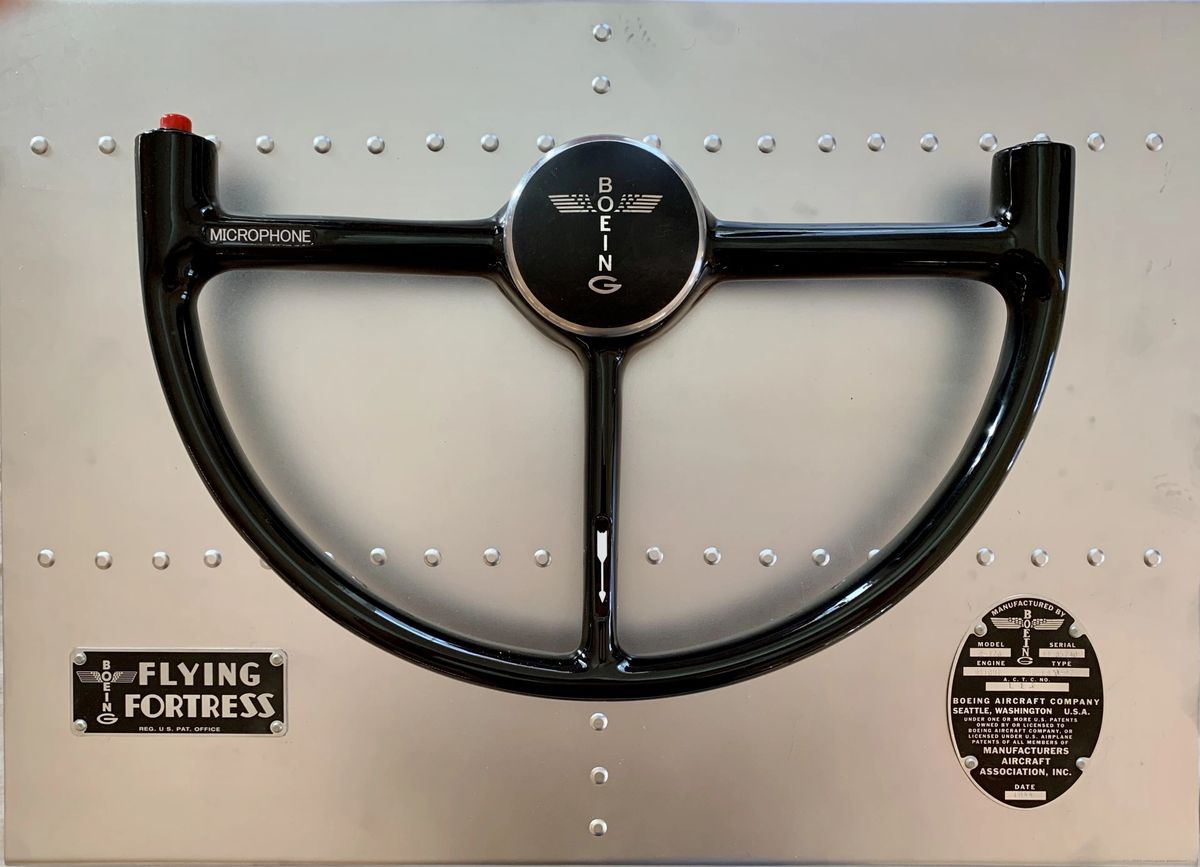 Mounted Boeing B-17 Flying Fortress Reproduction Control Yoke YOK-0102-R