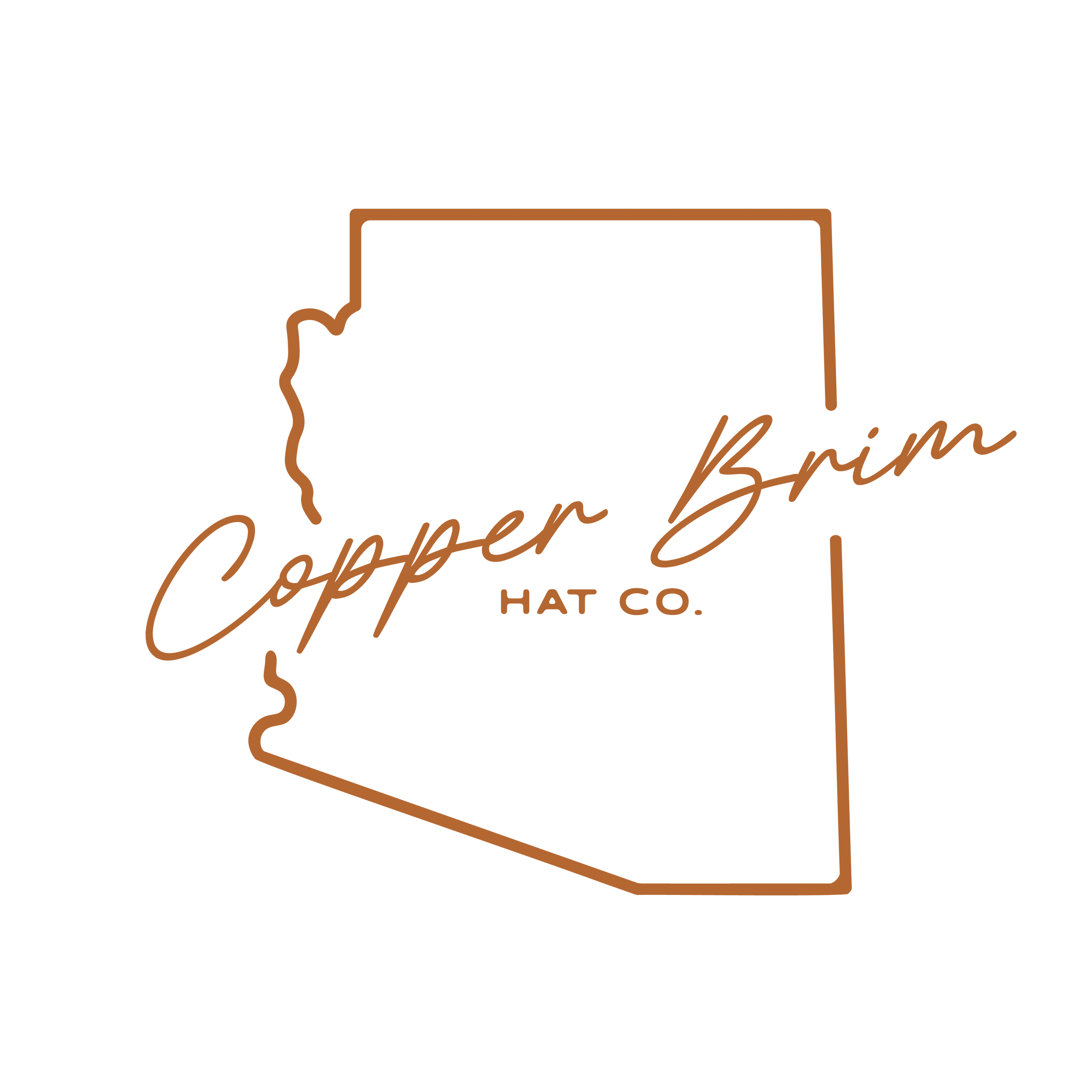 Copper Brim Hat Bar - Flat Brim Hat, Cowboy Hat