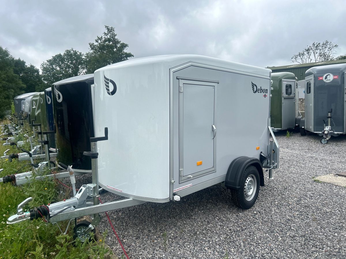 Debon C255 Box Trailer in White with Composite Sides and Side Door