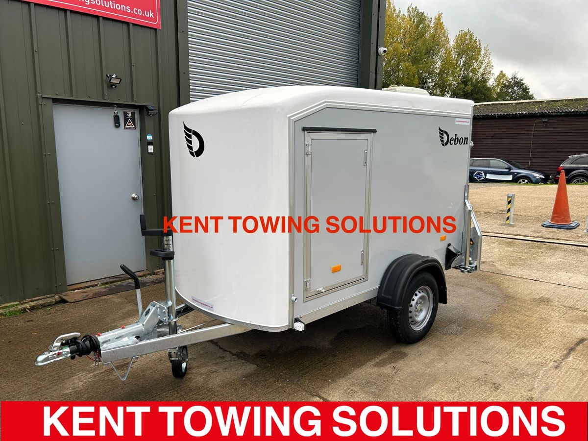 Debon C255 Box Trailer in White with Composite Sides and Side Door