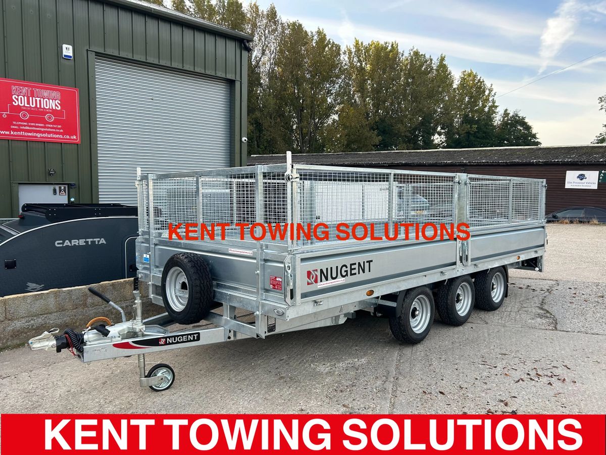 Nugent F4923T 16ft1 x 7ft5 Tri Axle Flatbed Trailer with Dropsides and ...