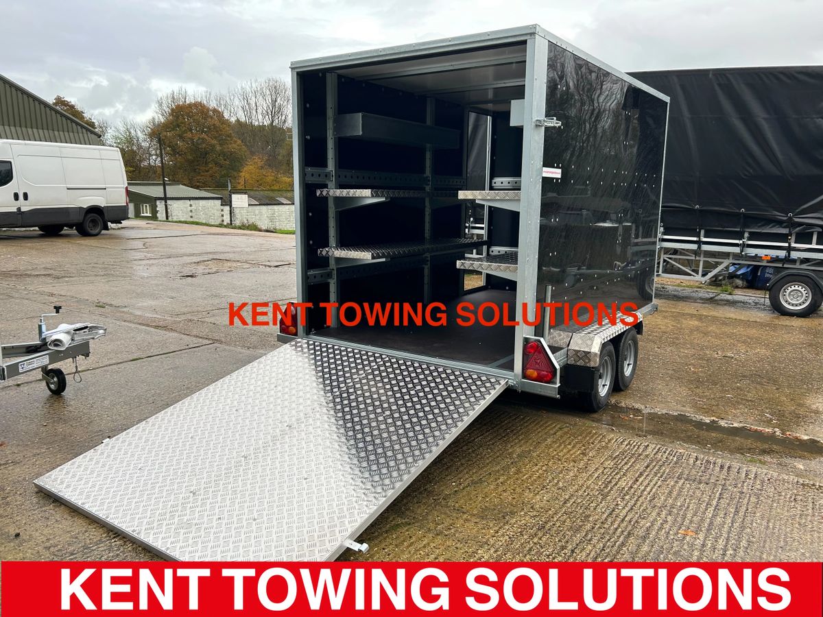 New Tickners GB166 Triple Kart Braked Trailer with Side Door, 2 Tyre ...